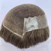 China Bleached Frontal Hairline Men Toupee Q6 Small Knots Breathable Replacement Hair System 8x10 inch for sale
