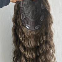 China European Hair Silk Topper Natural Wave Brown Color Hand Hook Topper for Hairloss 12x12cm for sale