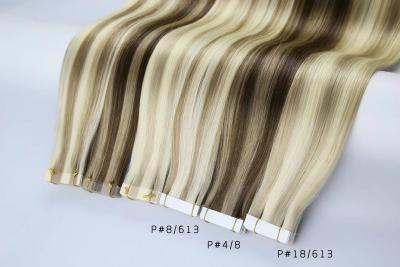 China Wholesale Double Drawn Full Remy Cuticle Tape Hair Extensions 18 Inch Balayage Color for sale