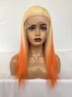 China Ombre Color Lace Front Wig 100% Virgin Human Hair 20 Inch Colorful Summer Wig for sale
