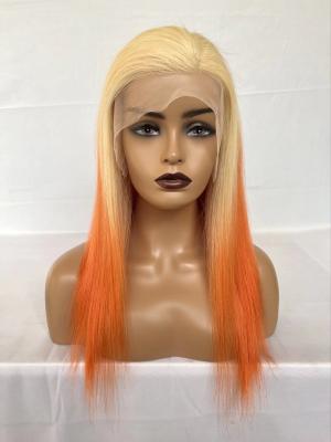 China Ombre Color Lace Front Wig 100% Virgin Human Hair 20 Inch Colorful Summer Wig for sale