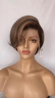 China 13x4 Frontal Lace Wig Short Human Hair Piano Color Brazilian Hair for Black Women 12 Inch for sale