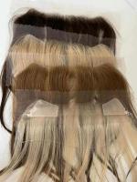 China Hairline topper ear to ear coverage human hair halo wire Swiss lace invisible frontal hairline for sale