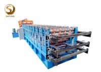 China Galvanized Steel Coil Three Layer Metal Roof Deck Iron Sheet Making Machine 1200mm Width 0.3-0.8mm Thickness for sale