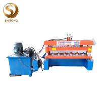 China trapezoidal profile four ribs metal roofing sheets roll forming machine for sale