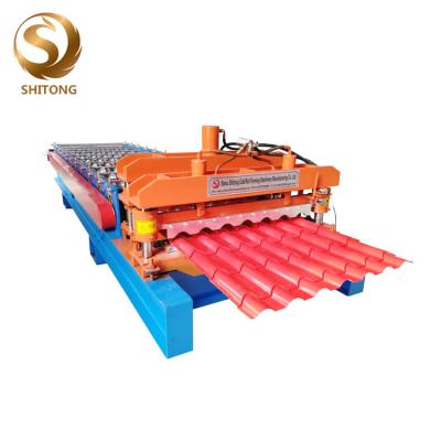 China Aluminium Roofing Sheet Glazed Tile Roll Forming Machine 0.3-1.0mm Thickness 3-4 m/min Speed for sale