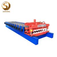 China Color Coated Steel Roofing Tile Roll Forming Machine 0.3-1.0mm Thickness 3-4 m/min Speed for sale