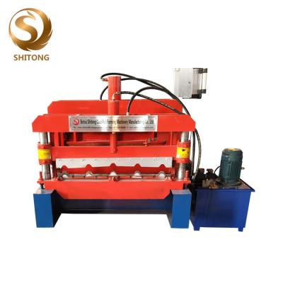 China Colored Steel Profile Glazed Tile Metal Panel Roofing Forming Machine 0.3-1.0mm Thickness 3-4 m/min Speed for sale