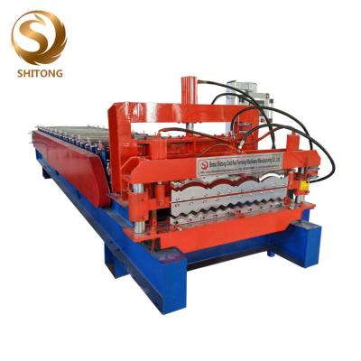China Double Layer Corrugated Steel Roll Forming Machine 0.2-0.8mm Thickness 20-25m/min Production for sale
