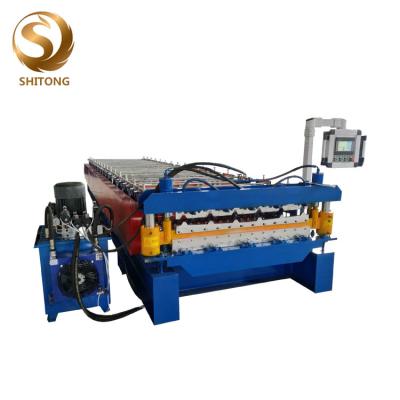 China metal aluminum double layer glazed trapezoidal iron fiber roof sheet making machine for sale