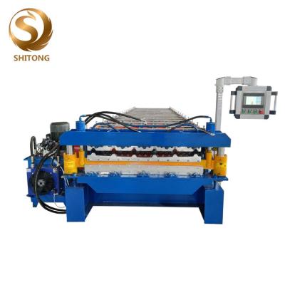 China hot sale double layer corrugated sheet metal roof and wall panel making roll forming machine for sale