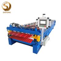 China two different profile roofing panel double metal sheet combine forming machine for sale