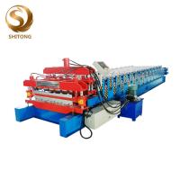 China double layer steel roofing panel glazed tile press roll forming machine for sale