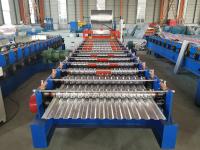 China trapezoid steel roofing sheet roll forming machine with laminating for sale
