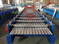 China trapezoidal galvanized roofing panels rolls forming machine with film laminating for sale