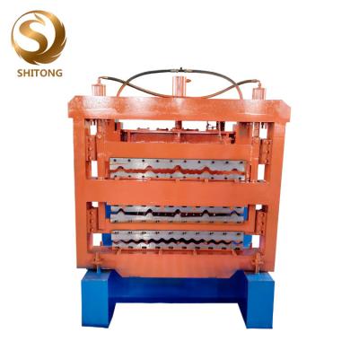 China Three Layer Roll Forming Machine for Metal Roofing & Wall Panels - 0.2-0.8mm Thickness, 20-25m/min Speed for sale