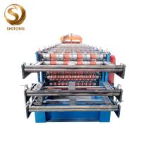 China Three Layer Portable Roofing Sheet Roll Forming Machine - 0.2-0.8mm Thickness, 20-25m/min Production Speed for sale