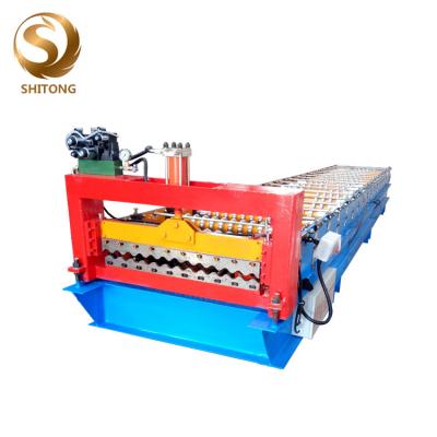 China Corrugated Color Steel Sheet Roll Forming Machine 0.3-1.0mm Thickness 8-12 m/min Speed for sale