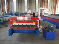 China 1050 model aluminium trapezoidal roof sheet cold roll forming machine for sale