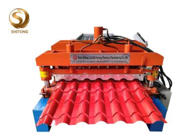 China Bamboo shaped strip roof tile roll forming machine with hydraulic press system for sale