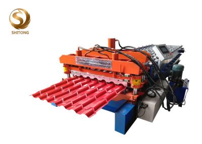 China Shitong brand new bias glazed step roof tile steel sheet roll forming machine for sale