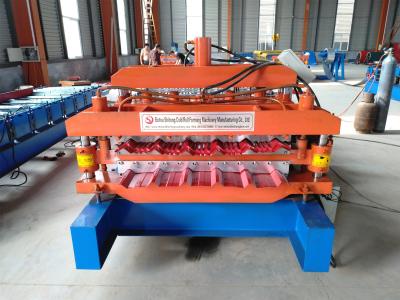 China 950-1000 model glazed and trapezoidal sheet double layer colored cold roll forming machine for sale