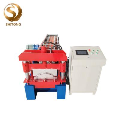 China Metal Roof Ridge Cap Tile Roll Forming Machine - 0.3-0.8mm Thickness, 15-20m/min Speed, 380V 3Phase for sale