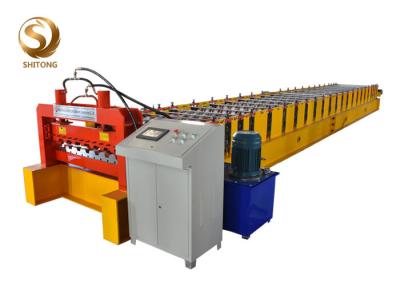 China Automatic Floor Deck Tile Color Steel Roll Forming Machine 1200mm Width 22kW Power for Steel Construction Panels for sale