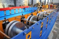 China High Precision Rain Gutter Steel Roll Forming Machine 0.7-1.2mm Thickness 22 Rows 11KW Hydraulic Power for sale