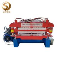 China color steel roof tile double deck corrugated sheet and trapezoid steel roll forming machine for sale