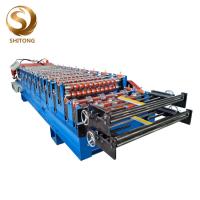 China color steel roof tile double deck corrugated sheet and trapezoid steel roll forming machine for sale
