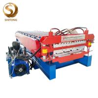 China color steel roof tile double deck corrugated sheet and trapezoid steel roll forming machine for sale