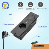 China Multifunctional embedded desktop socket with wireless charging usb fast charging and ac power perfect for office desks and conference room setups for sale