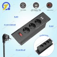 China EU Standard Embedded Desktop Socket with 20W Type-C Fast Charging 18W USB-A and 6 AC Outlets for sale