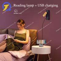 China LED wall lamp with USB function and 3000K color temperature - American-style reading lamp for bedroom for sale