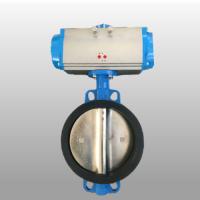 China Double Acting Pneumatic Butterfly Valve EPDM Seat Wafer Butterfly Valves Ductile Iron Body for sale