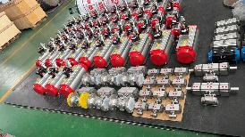 China 3 Position Pneumatic Rotary Valve Actuator Rack And Pinion 3 Way Valve Actuator for sale