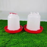 China Anti Drip Red Poultry Drinker / Drinking Troughs Easy Installation Cylindrical Waterer 10L for sale