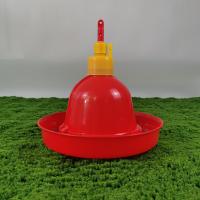 China Red Plastic Poultry Drinker Easy Installation Anti Drip Water Supply Cylindrical Shape for sale