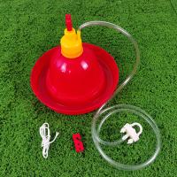 China Red Plastic Poultry Drinker Easy Installation Anti Drip Water Supply Cylindrical Shape for sale