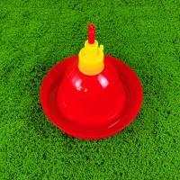 China Red Plastic Poultry Drinker Easy Installation Anti Drip Water Supply Cylindrical Shape for sale