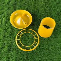 China Round Red / Yellow Poultry Feed Bucket Modern 11L Storage Solution for sale