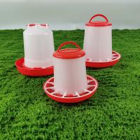 China Easy To Clean Waterproof Poultry Feeder Modern Cylinder Design Red White for sale