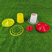 China Easy To Clean Waterproof Poultry Feeder Modern Cylinder Design Red White for sale