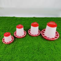 China Durable Red And White Plastic Automatic Chicken Feeder Poultry Feeder Suitable For Various Birds for sale