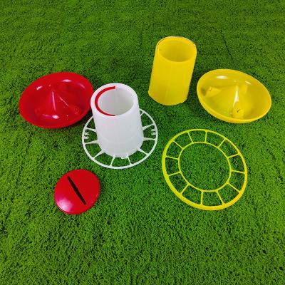 China Durable Red And White Plastic Automatic Chicken Feeder Poultry Feeder Suitable For Various Birds for sale