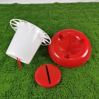 China Modern Plastic Cylinder Poultry Feeder 9L Capacity Feeding Chickens Ducks Geese Turkeys for sale