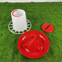 China Modern Plastic Cylinder Poultry Feeder 9L Capacity Feeding Chickens Ducks Geese Turkeys for sale