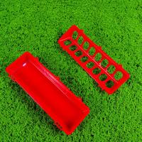 China Modern Red And Yellow Poultry Meal Trough For All Poultry Types Avoid Wastage for sale