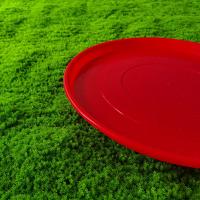 China Lightweight Red Circular Poultry Feeding Tray Durability for Farms/ Retail for sale